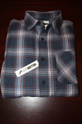 mens william rast flannel shirt M nwt multi blue plaid | eBay