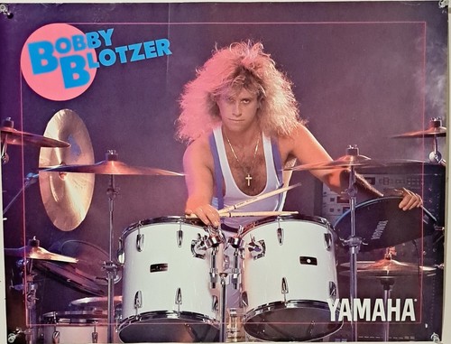 Bobby Blotzer 1988 YAMAHA DRUMS PROMO POSTER,Ratt,Paiste Cymbals, rare ...
