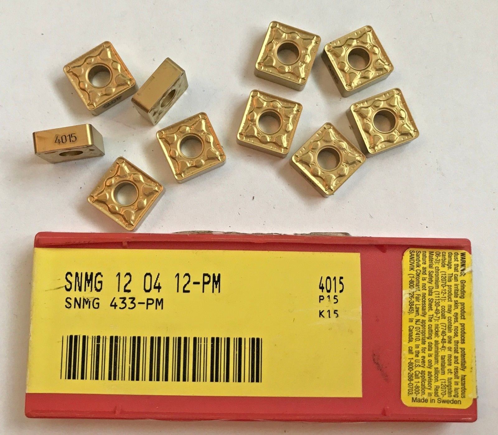 Sandvik Coromant Inserts - SNMG 12 04 12-PM 4015 P15 K15 - Qty. 10 ...