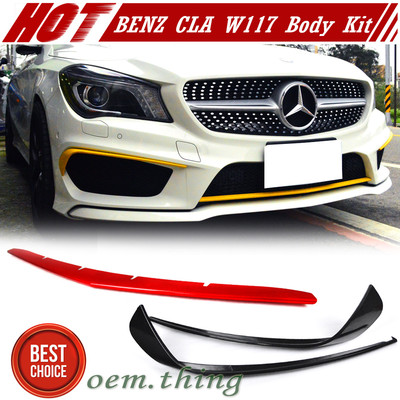 Fit FOR Benz CLA W117 Front Flaps Package Spoiler + Front Lip Cover ...