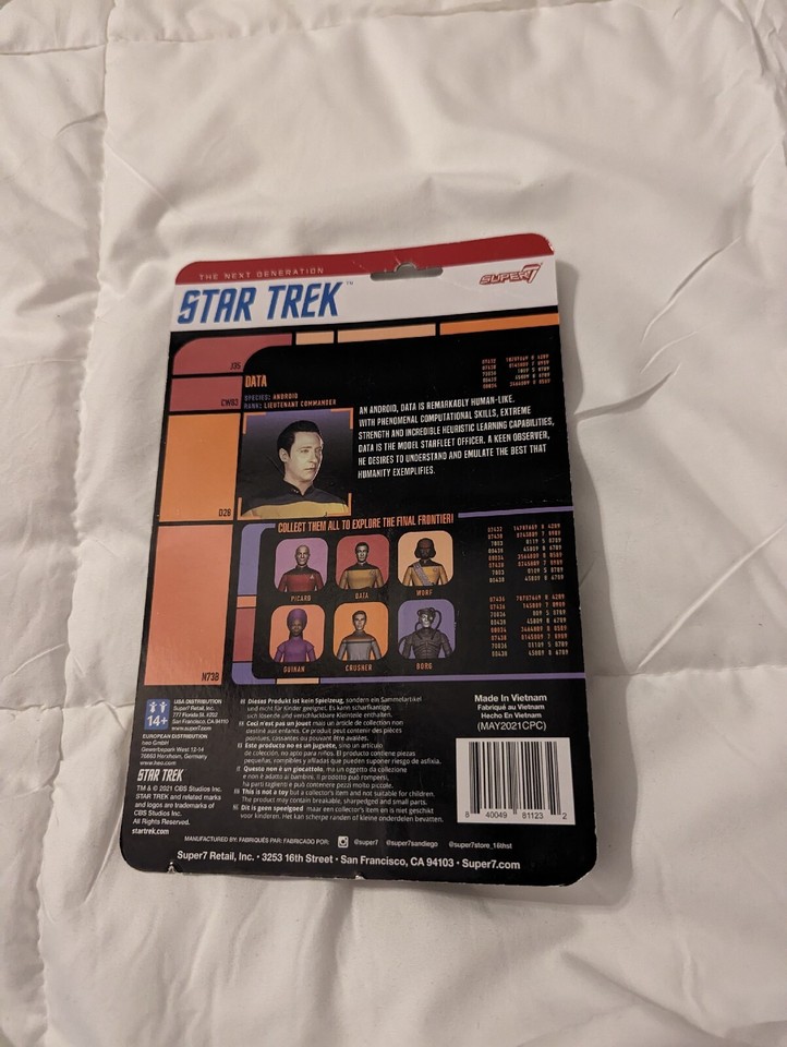 New Super 7 Reaction Star Trek The Next Generation - 'Data' Action ...