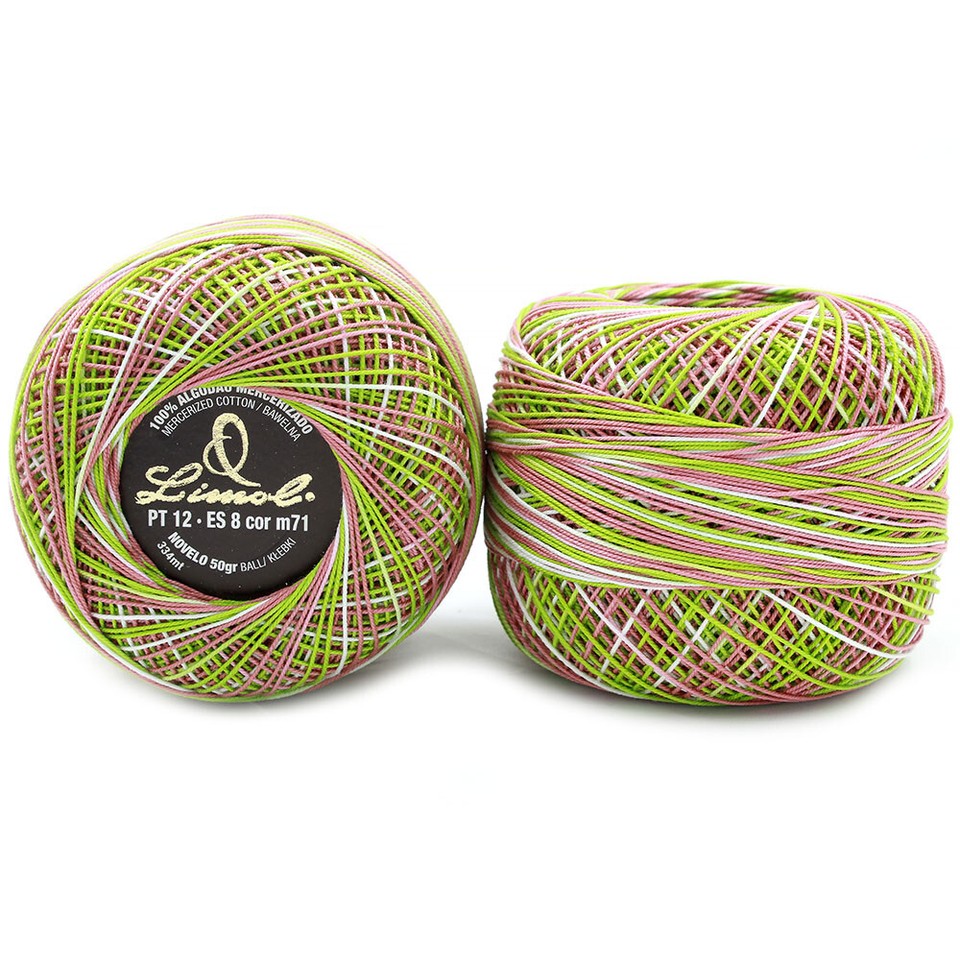 Limol Size 12 Multicolor 50 Grs 100% Mercerized Crochet Thread Cotton ...