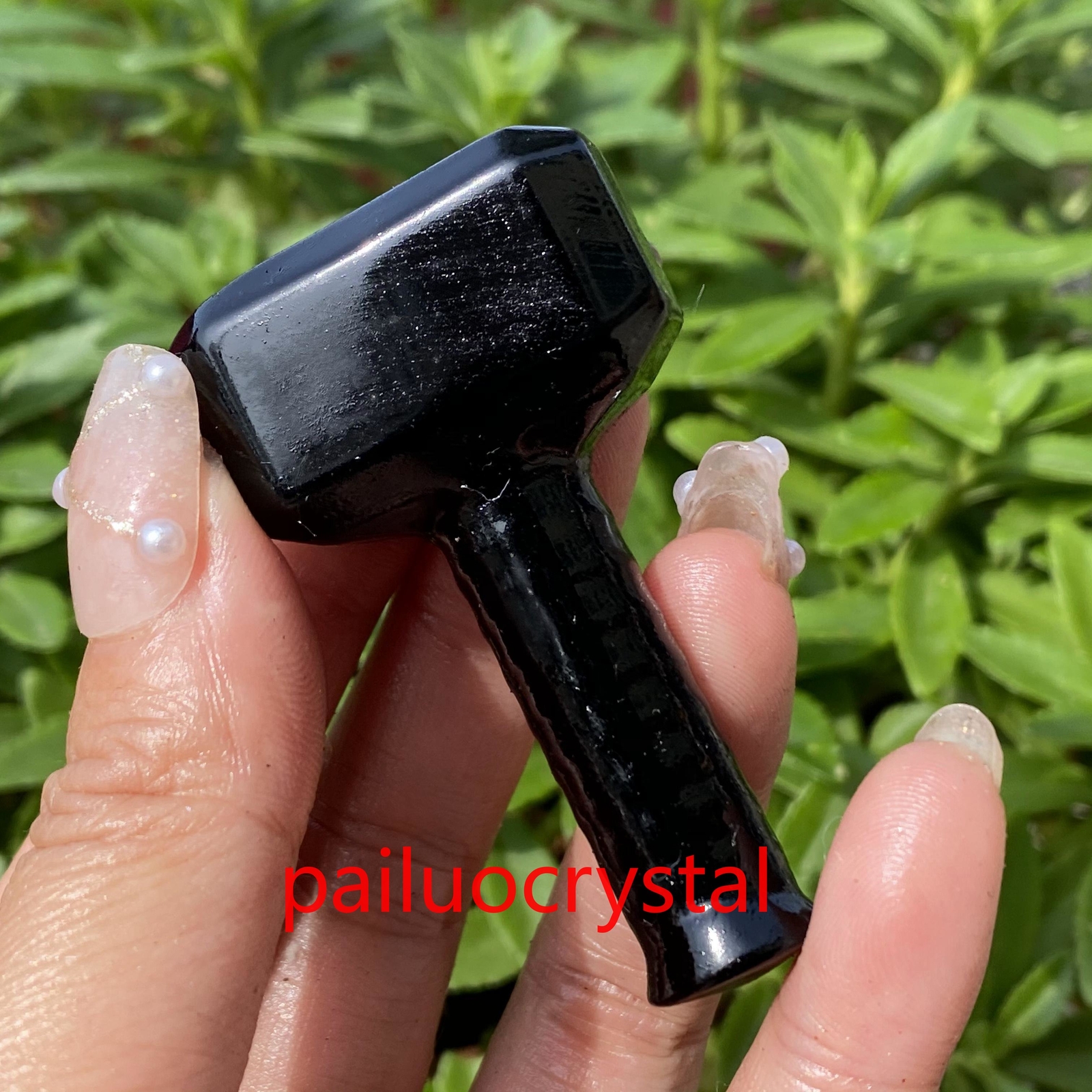 2.2" Natural Obsidian Hammer Quartz Crystal Skull Pendant Carved ...