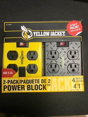 Yellow Jacket Southwire 4 Outlet Power Block + 2 USB Ports (2 pk.) | eBay