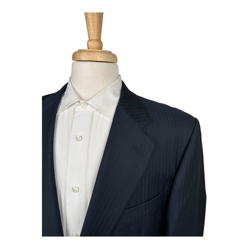 Hickey Freeman Collection Navy Striped Pure Wool 2 Piece Suit 43S ...