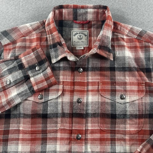 Iron and Resin Flannel Shirt Men XL Red Plaid Huckberry Heavy Metal ...