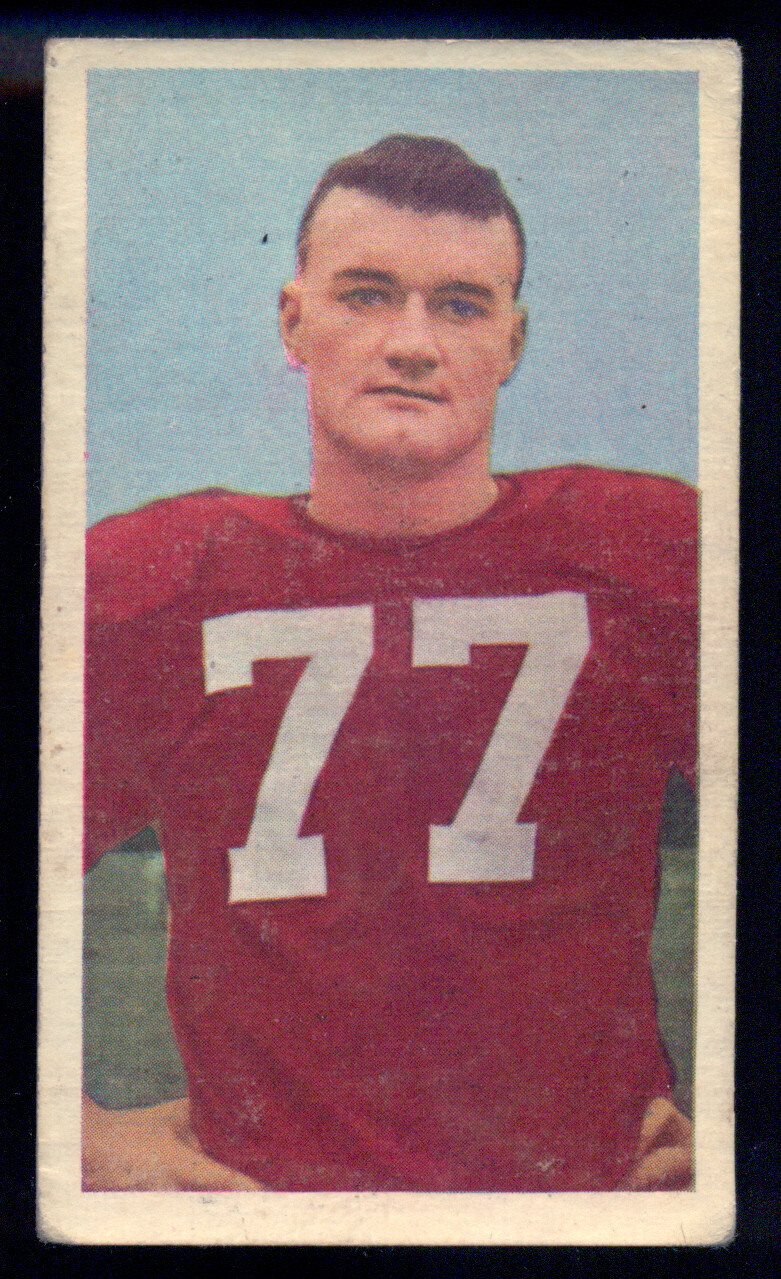 1954 Blue Ribbon Tea CFL Football #78 Tom Moran EX+ Montreal Alouettes ...