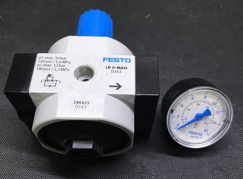 Brand New Festo LR-1/2-D-Maxi Pressure Regulator - 186455 - 0.5-12 Bar ...