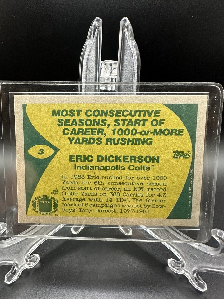 1989 Topps #3 Eric Dickerson Record Breaker Football Card | eBay