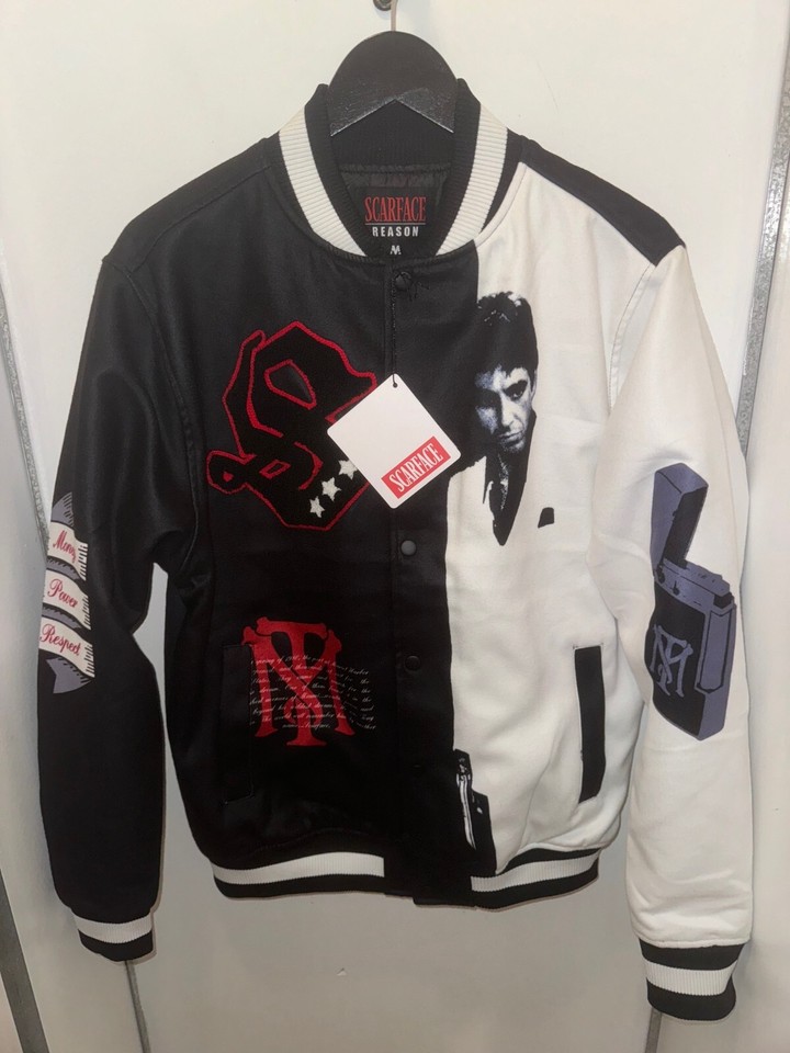 SCARFACE VARSITY JACKET FLANNEL REASON BRAND AL PACINO MEN'S NEW W ...