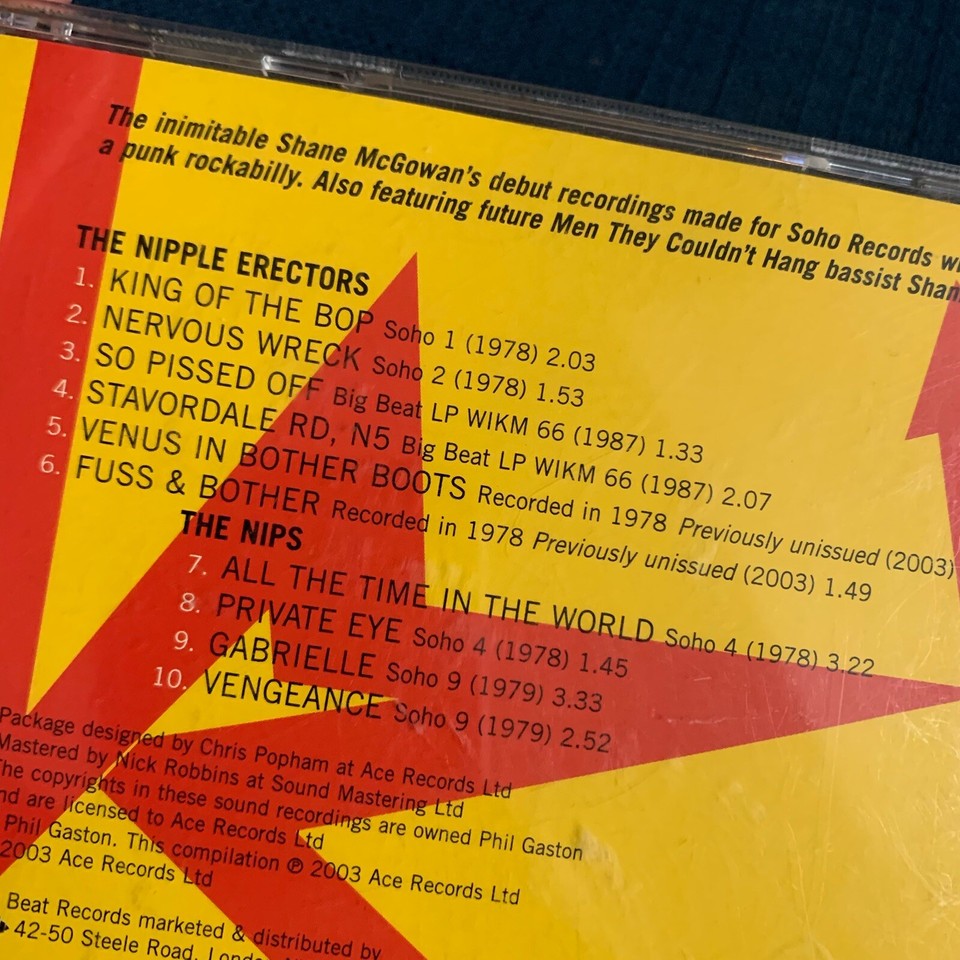 CD Nips ‘N’ Nipple Erectors—Bops, Babes, Booze and Bovver Shane ...