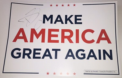DONALD TRUMP JR SIGNED AUTOGRAPHED MAGA CAMPAIGN SIGN POSTER FUTURE ...