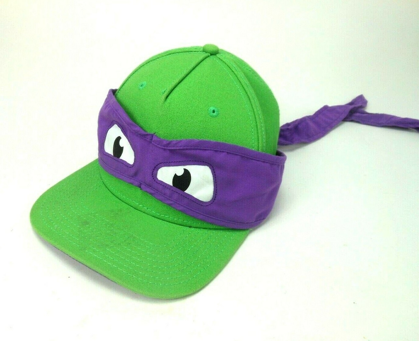 Nickelodeon Ninja Turtle Baseball Cap Green w Eyes Bandana Tie | eBay