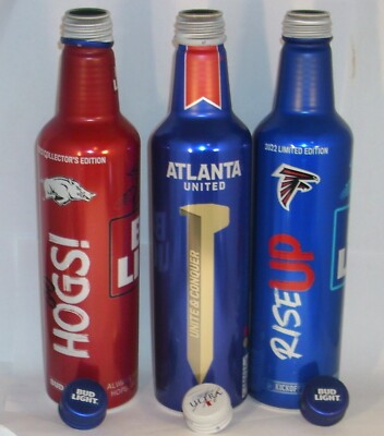 2022 EMPTY ALUMINUM BOTTLES ATLANTA UNITED FC+FALCON RAZORBACK FOOTBALL ...
