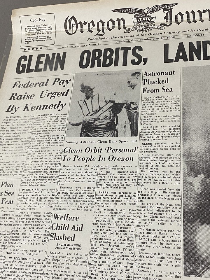 2 Original Historical Front Page News Newspapers Oregon Daily Journal ...