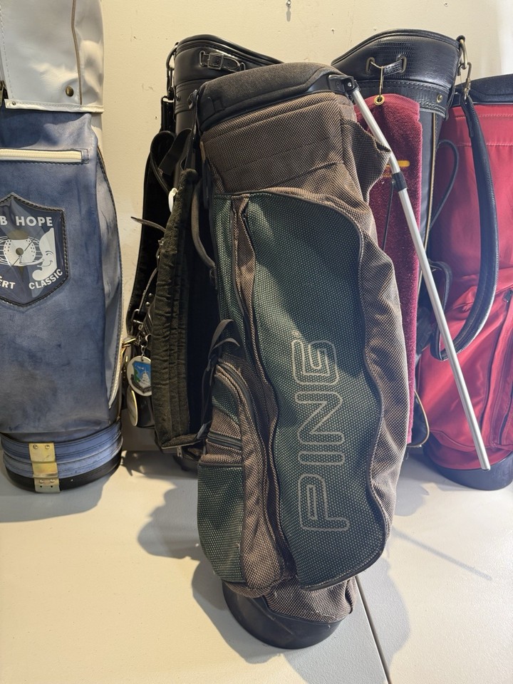 Ping 4-Way Golf Stand Bag with Carry Double Strap Green/Brown | eBay