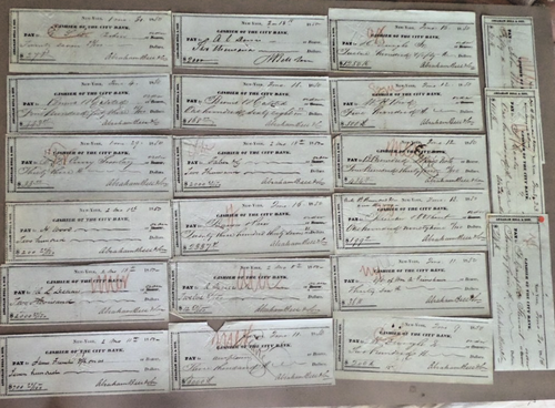 Vintage Checks Cashier of the City Bank 1850 Lot of 21 Abraham Bell | eBay