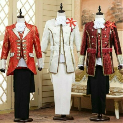 Men Court Uniform Retro European 4 Piece Military Tunic Fancy Dress ...
