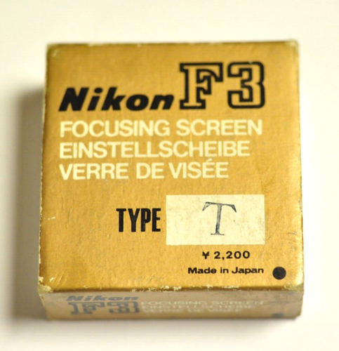 Nikon type "T" focusing screen for F3 Matte fresnel w/ TV lines. NOS. I ...