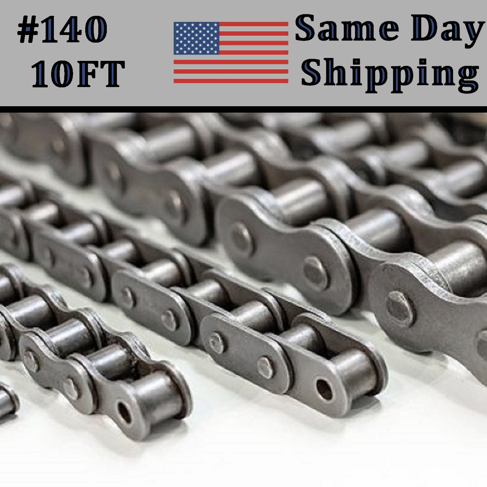 #140 Roller Chain 10 FT With Free Connecting Link - Same Day Priority ...