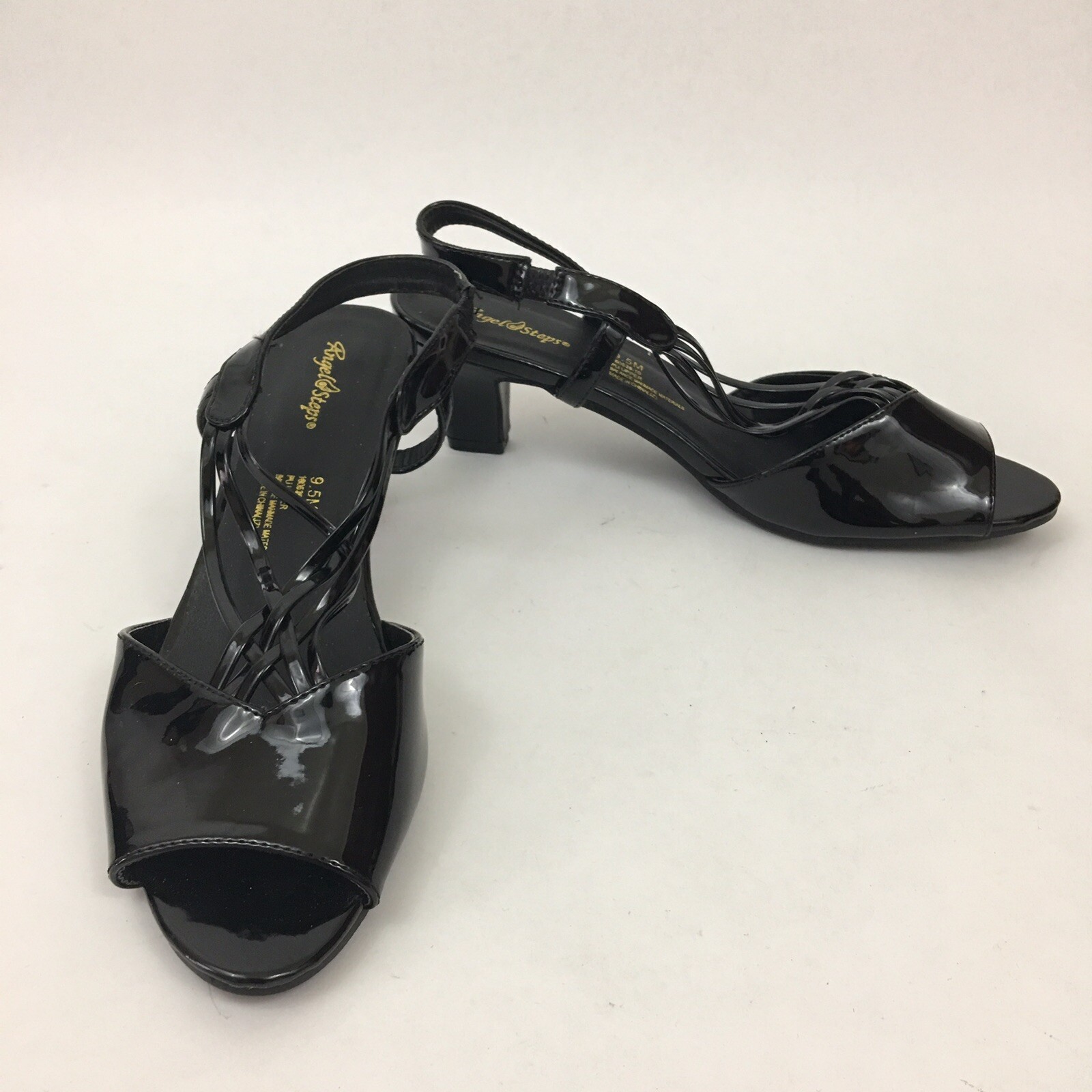 ANGEL STEPS Woman’s Black Patent Leather Look Toe Sho… - Gem