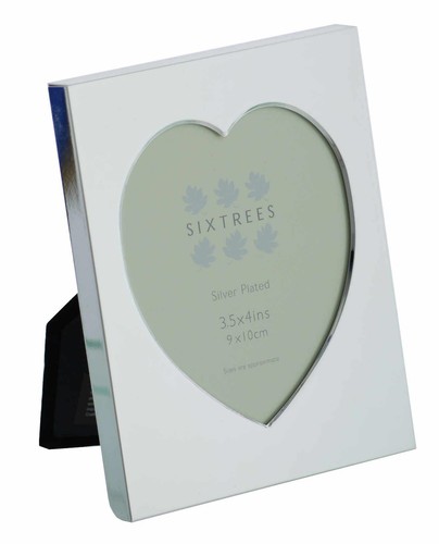 Sixtrees Romeo Heart Shaped silver plated 3.5 x 4 inch photo frame | eBay