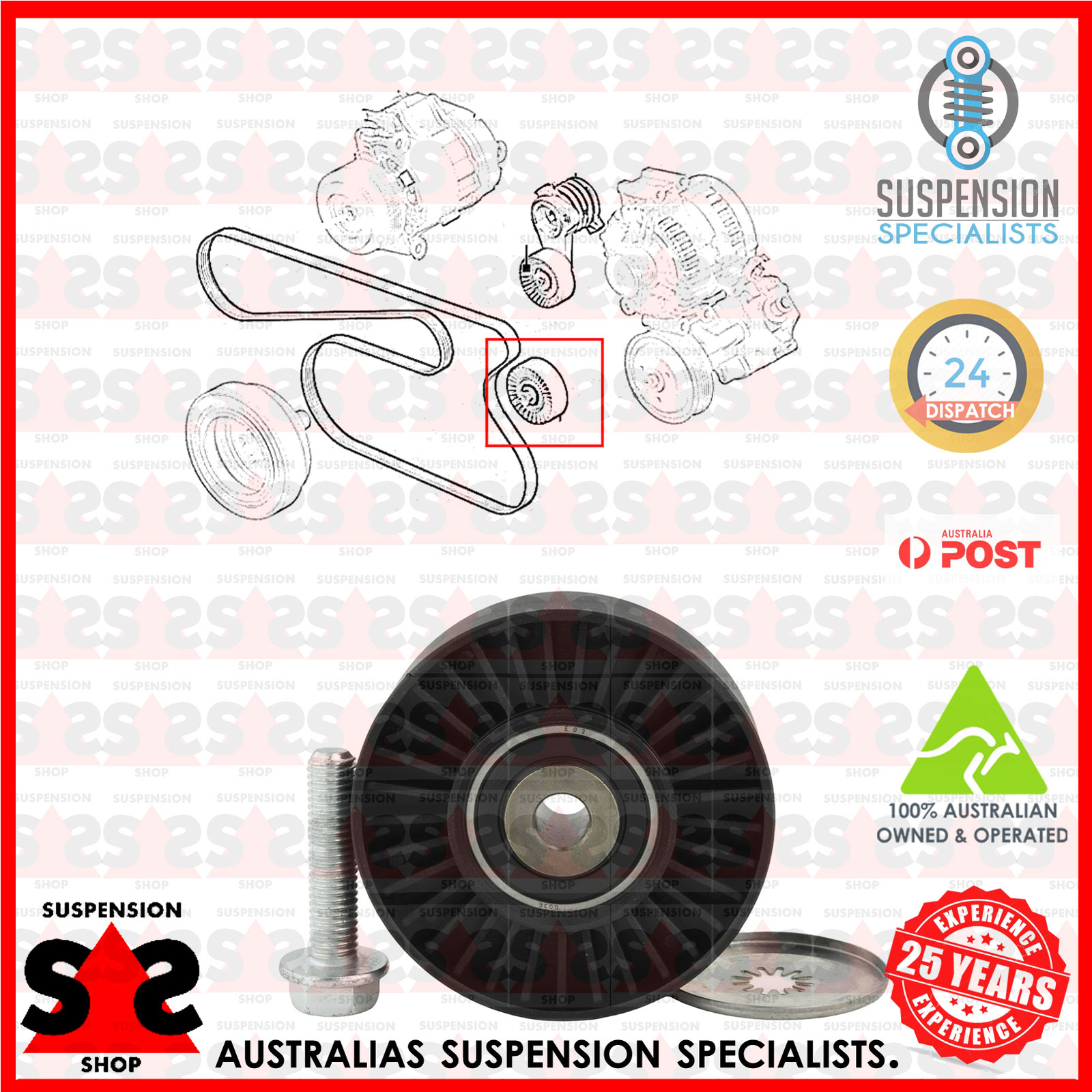 Deflection/Guide Pulley, V-Ribbed Belt Suit BMW 3 (E90) 323 i 3 (E90 ...