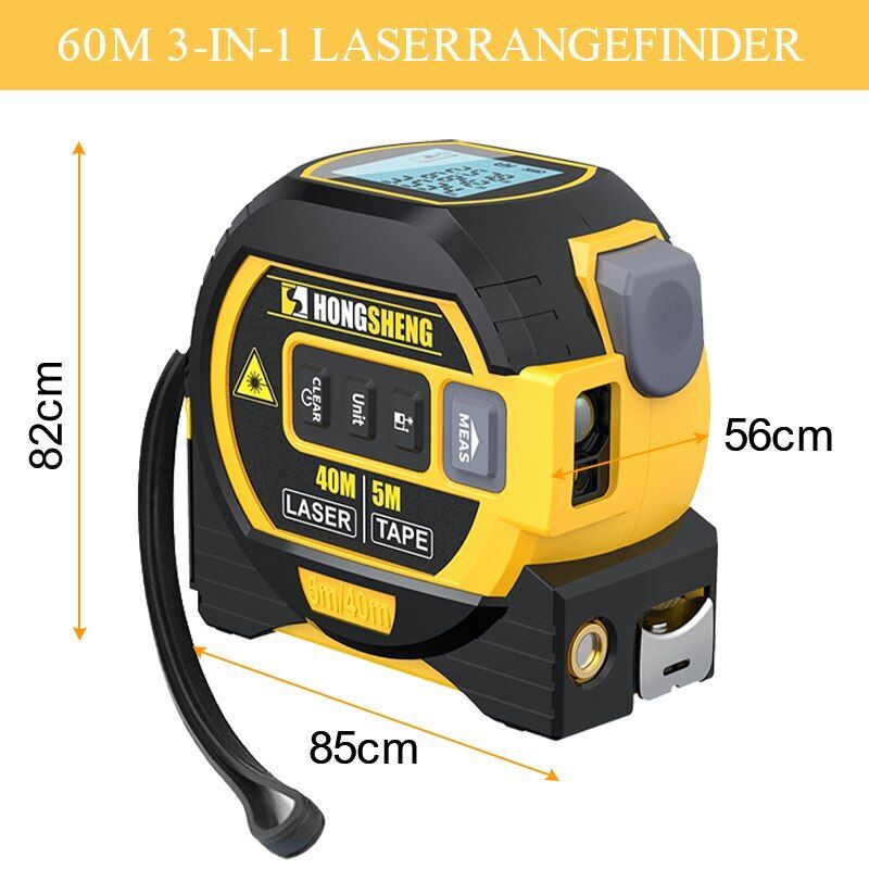 Electronic Ruler Cross Line Laser Tape Measure Rangefinder Infrared ...
