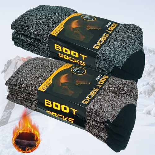 6 Pairs Mens Winter Heavy Duty Cotton Boots Thermal Warm Crew Work ...