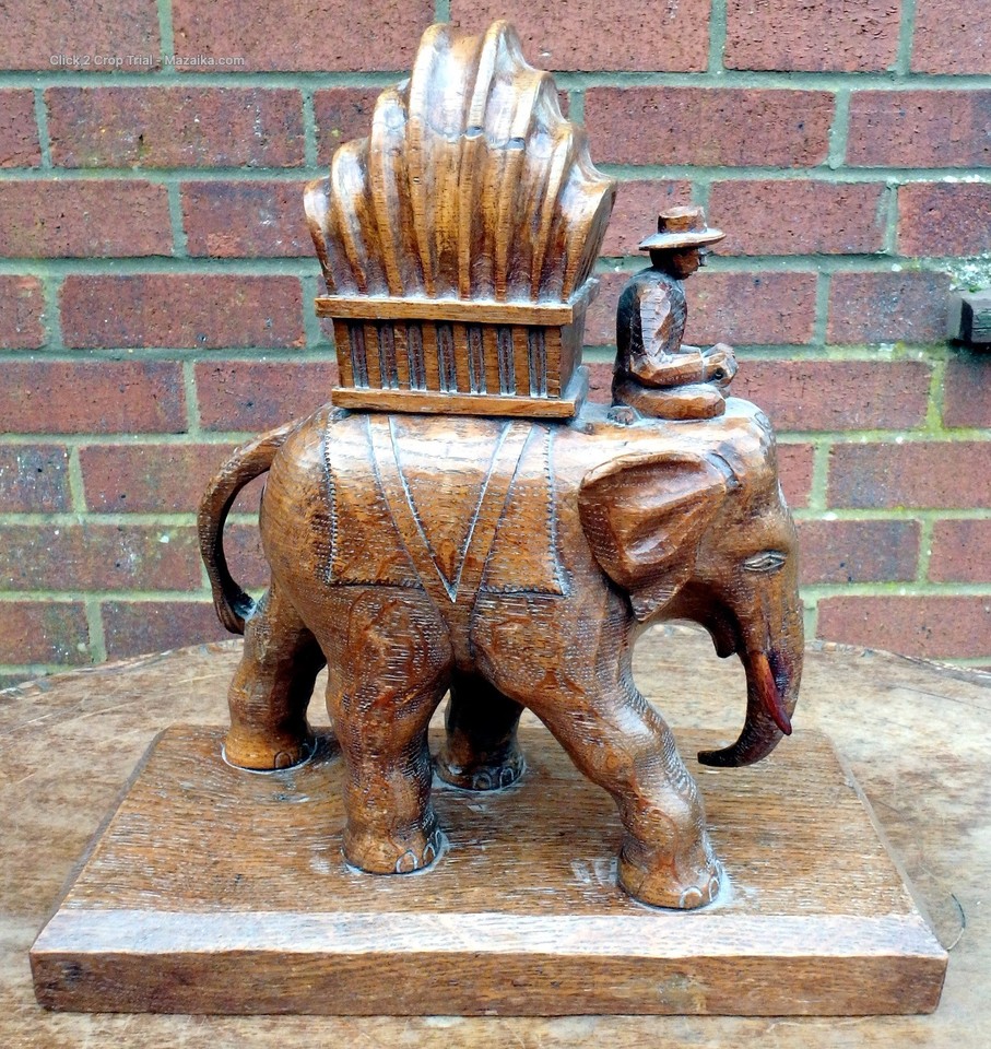 Mouseman antique carved oak elephant figure C1930 adzed finish Robert ...