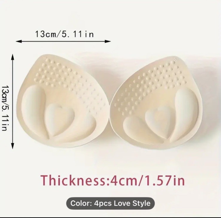 2 Pairs Thick Breathable Bra Insert Pads Push Up Enhancer Natural Lift ...
