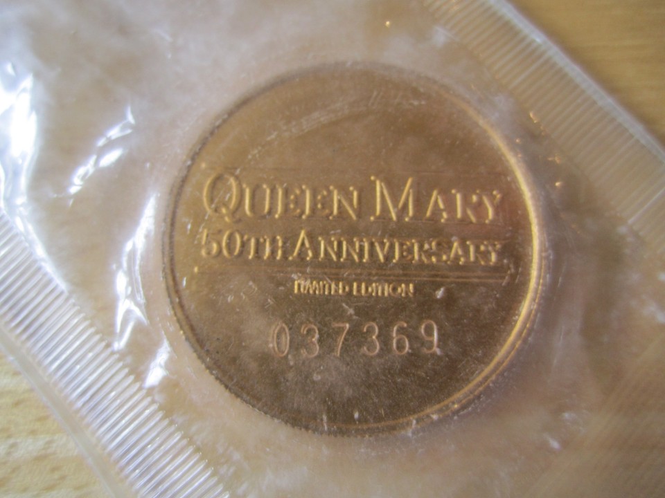 Queen Mary 50th Anniversary Token, 1936-1986, Uncirculated, sealed in ...