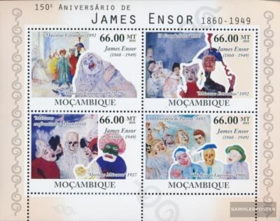 Francobolli Mosambik 2010 Mi 4210-4213 Minifoglio MNH 2010 James Enso ...