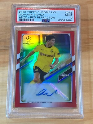 2020 Topps Chrome UCL Giovanni Reyna Red Auto /10 PSA 9 United States ...