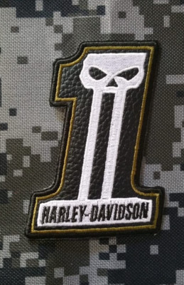HARLEY PATCHES WILLIE G 1 SKULL WITH GREEN LINES FOR ARM MILITARY ...