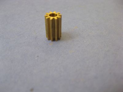 Brass 10 tooth pinion gear 3mm I.D.hole 10mm long 6.33mm O.D. 10T gears ...