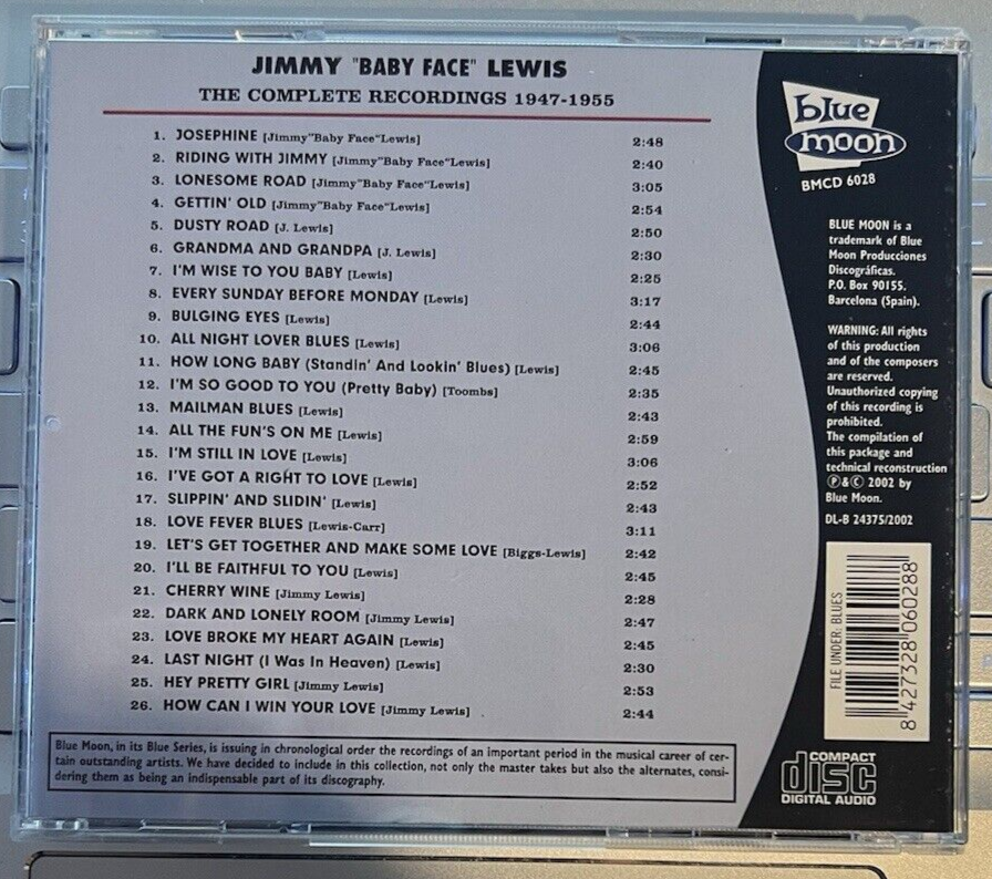 The Complete Recordings Of Jimmy "Baby Face" Lewis (1947-1955) (CD ...