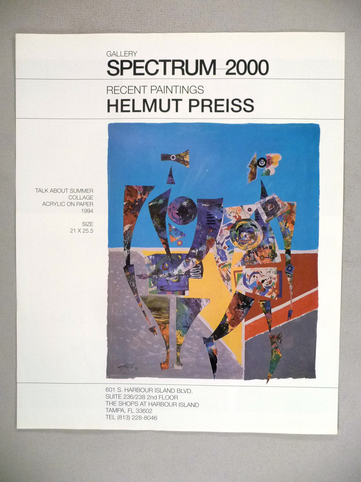 Helmut Preiss Art Gallery Exhibit PRINT AD - 1995 ~~ Talk About Summer | eBay