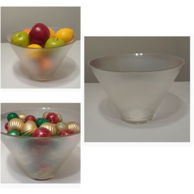 Vintage Mid Century Modern Federal Glass Norse Micro Rib Serving/Punch ...