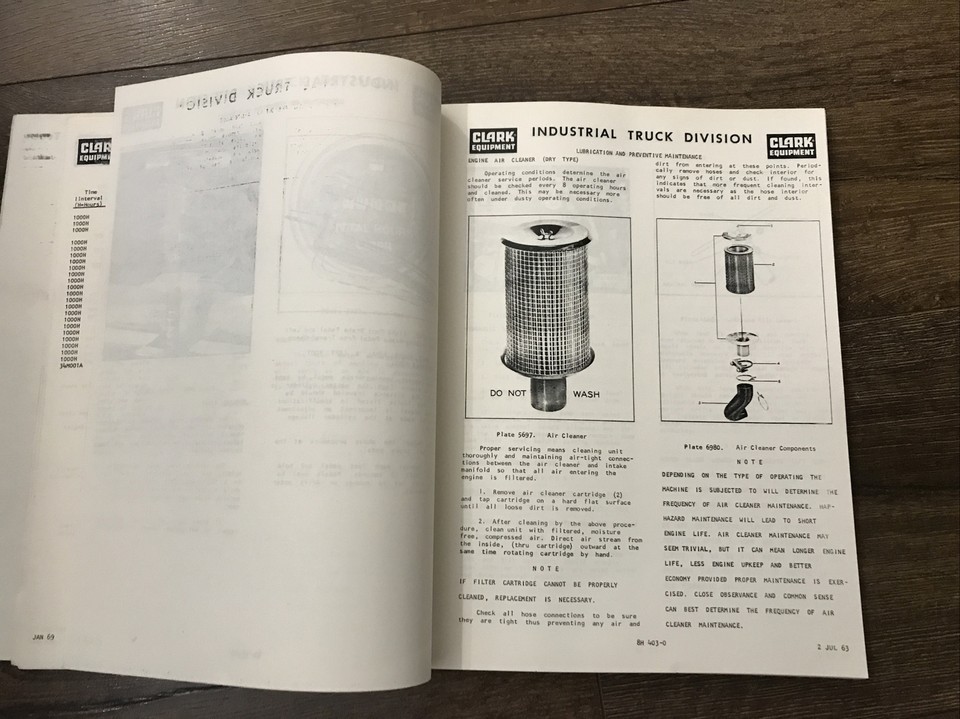 Clark C20B C25B C20BP CS30 Forklift Operator Maintenance & Service ...
