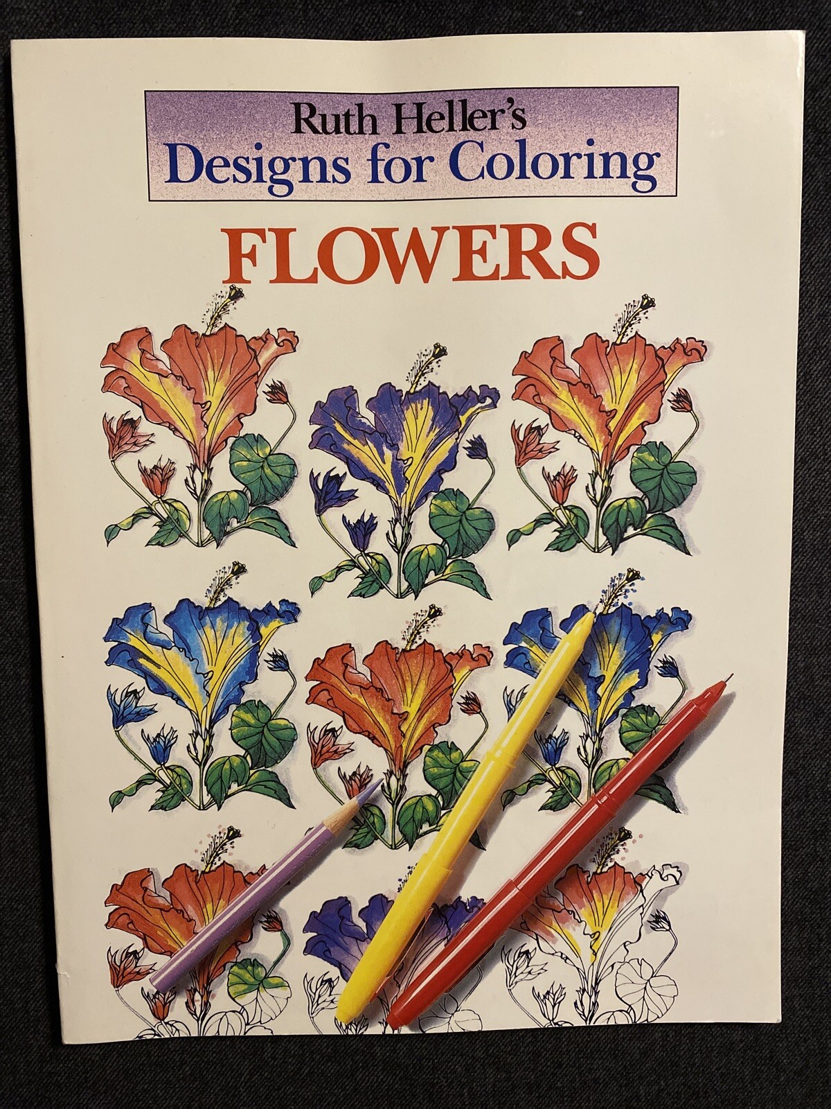 Designs for Coloring - Flowers by Ruth Heller (1990, Coloring/Connect ...