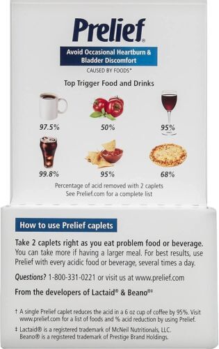 Prelief Acid Reducer Calcium Glycerophosphate Supplement Caplets 120 Ct ...