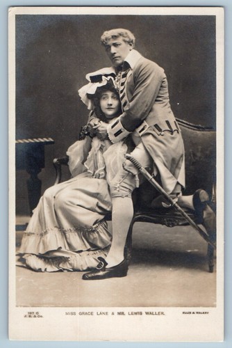 Grace Lane & Lewis Waller British Silent Film Actress Studio RPPC Photo ...