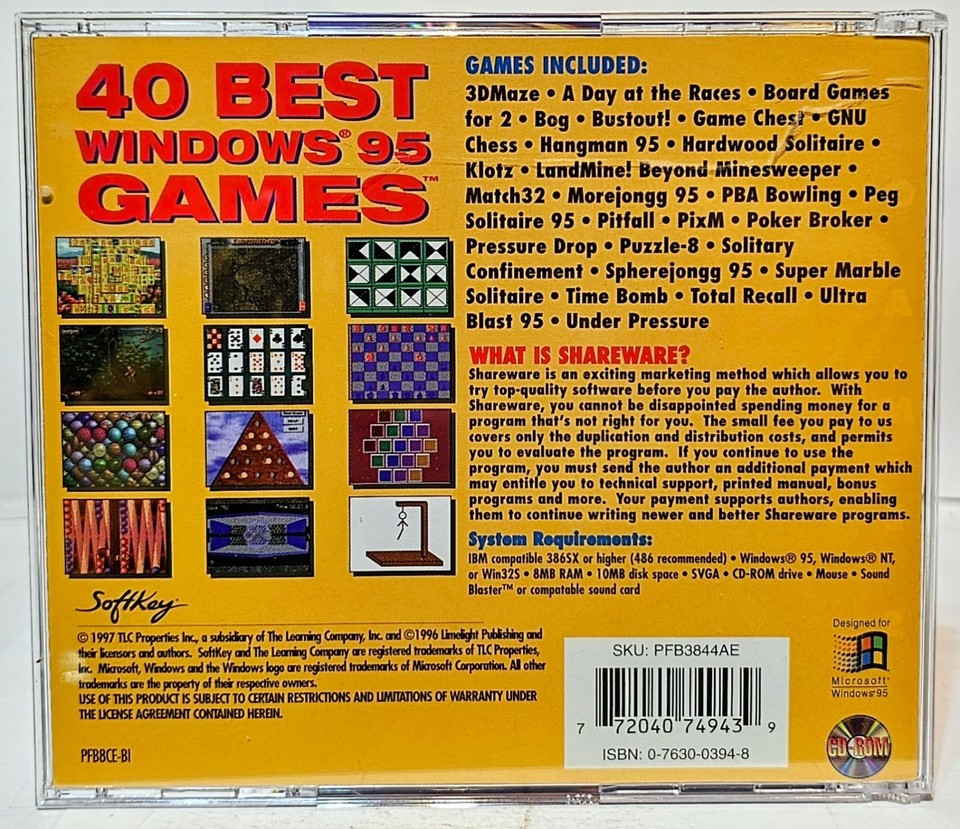 40 Best Windows 95 Games PC CD-ROM NICE ! 772040749439| eBay