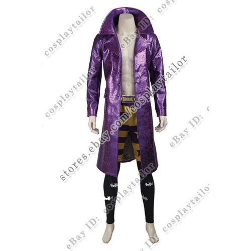 Suicide Squad Batman The Joker Jared Leto Cosplay Costume Purple Trench ...