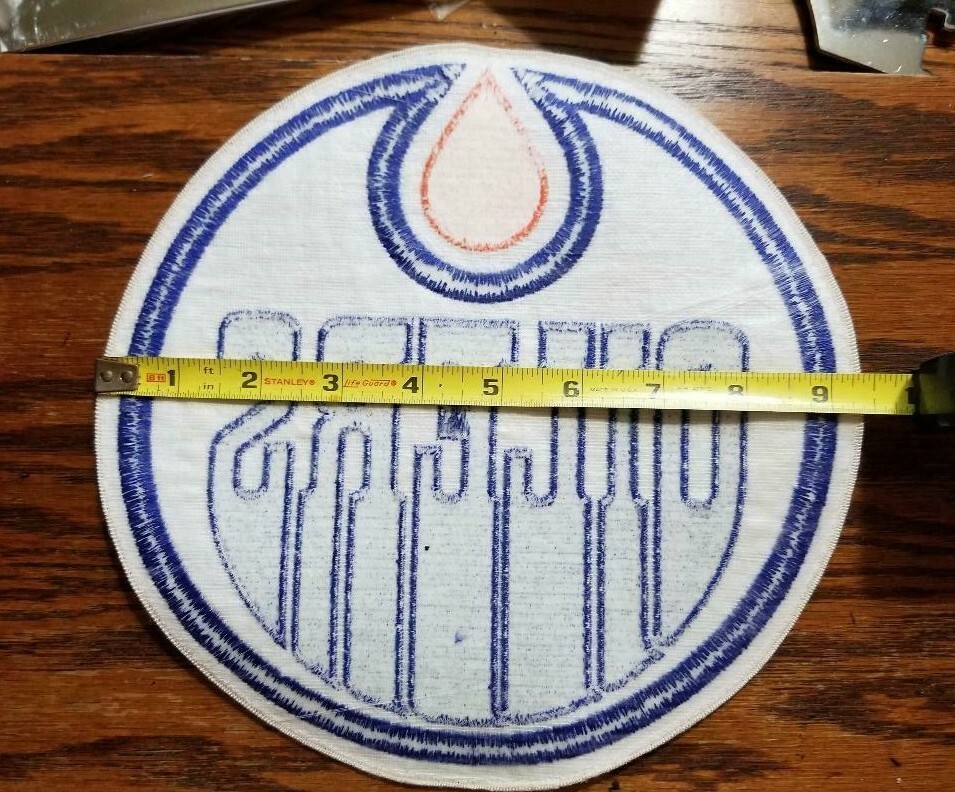 Vtg NHL Edmonton Oilers Genuine 9.5" Hockey Jersey Original Crest Patch ...