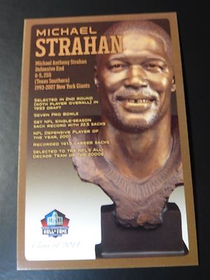 MICHAEL STRAHAN NEW YORK GIANTS 2014 CLASS ~ HALL OF FAME HOF BUST CARD ...