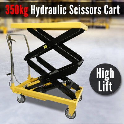350KG NEW Manual Scissor Lift Table HIGH LIFT Heavy Duty Hydraulic Cart | eBay