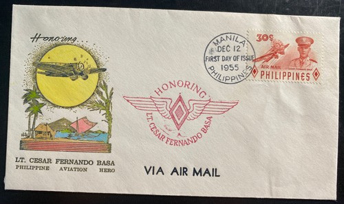 1955 Manila Philippines First Day Cover FDC Honoring Lic Cesar Fernando ...
