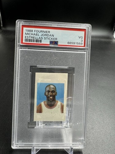 1988 Fournier Estrellas Michael Jordan Sticker PSA 3 | eBay